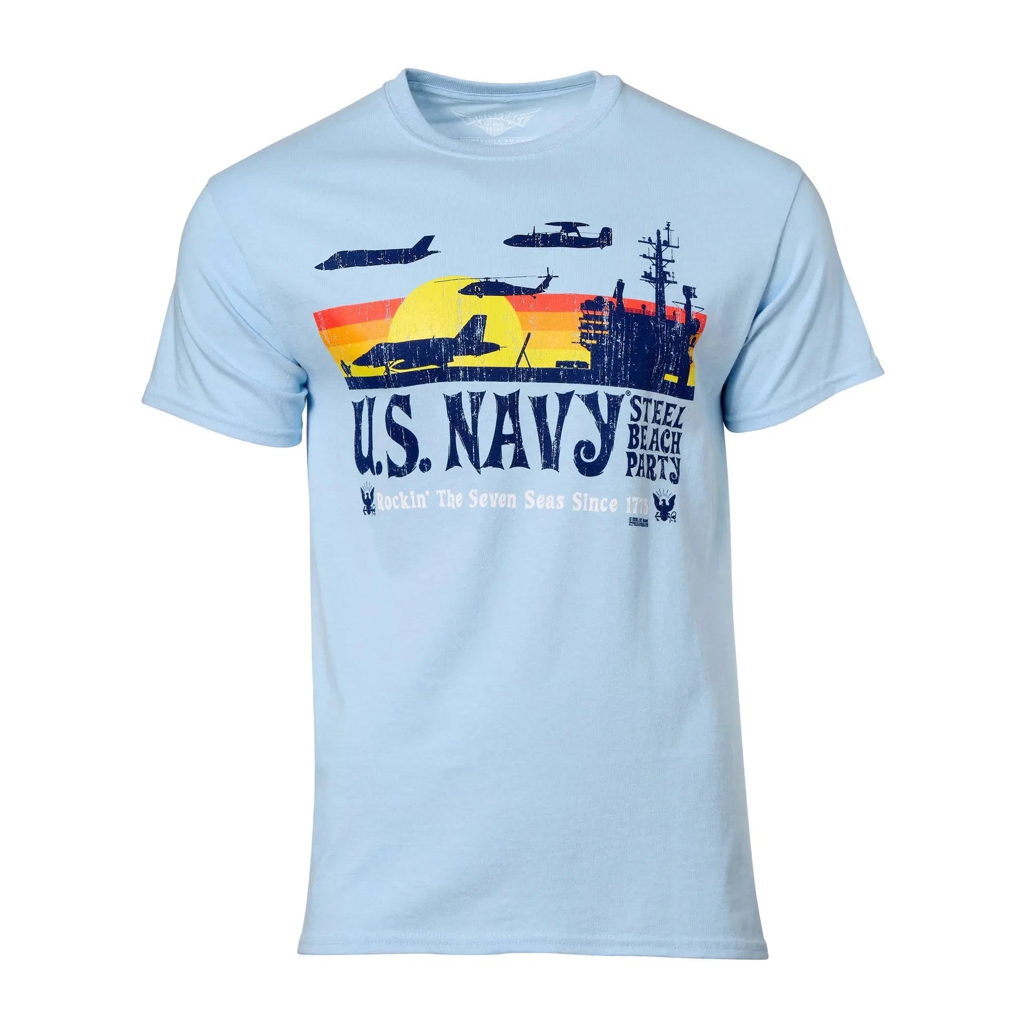 T-Shirt USN Steel Beach Party sky blue – ASMC Frankreich